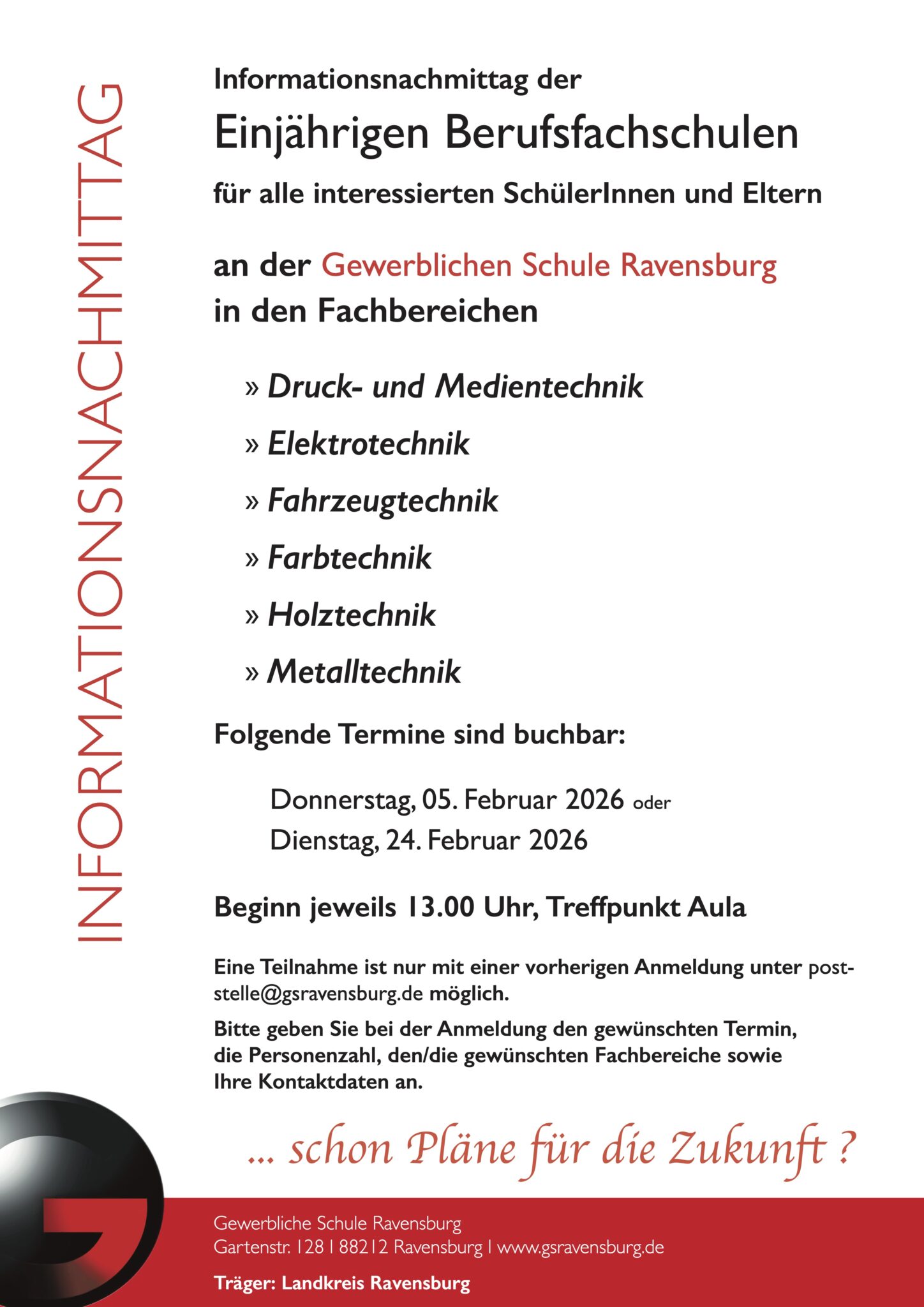 Informationsnachmittage der Einjährigen Berufsfachschulen – Gewerbliche ...